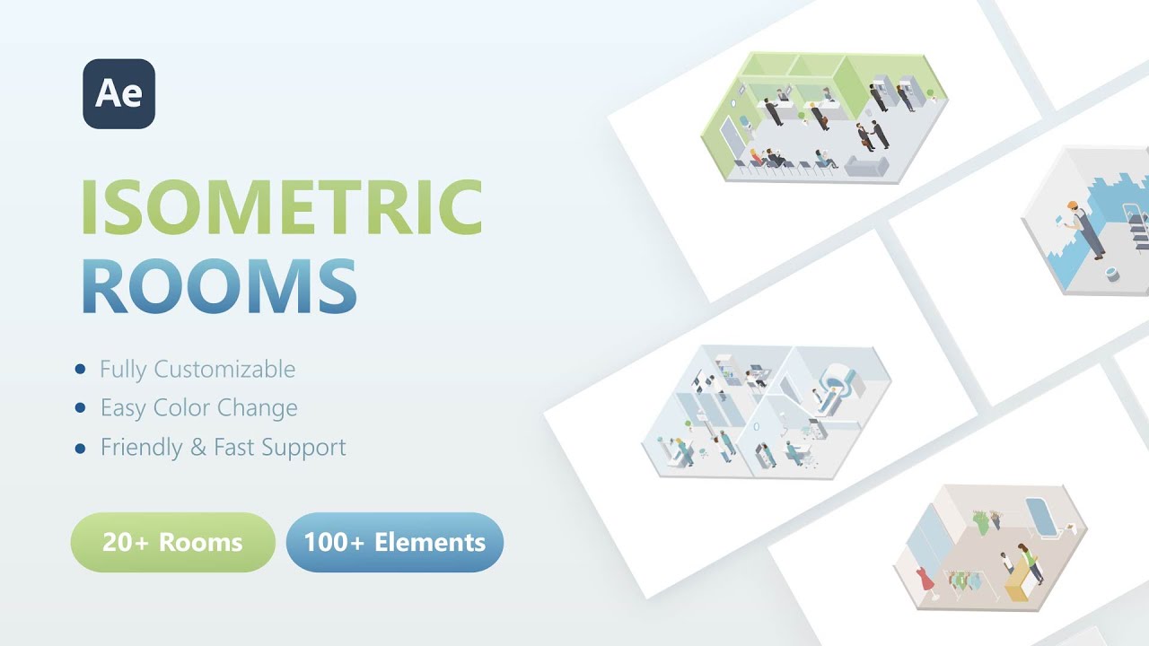 3D Isometric Rooms for After Effects - YouTube