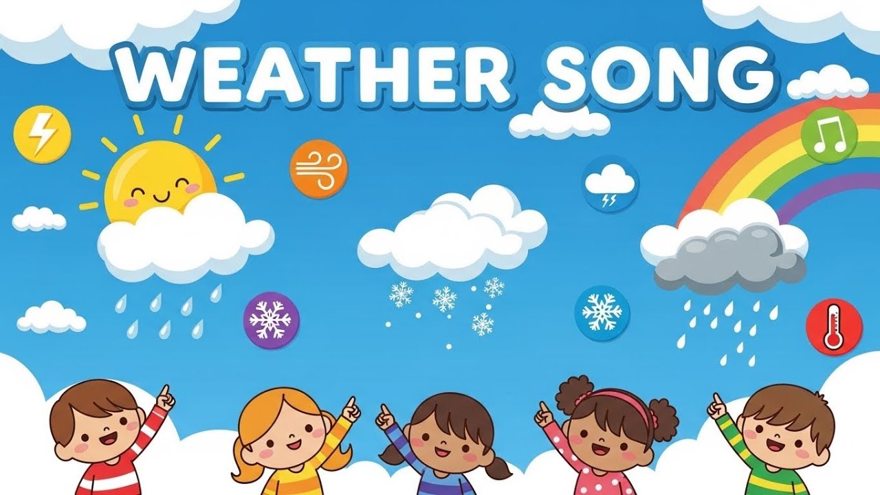 Weather Song ⛅🌧️🌈 | Fun Weather Learning Song for Kids | Happy Tales ...