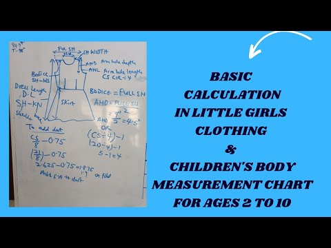 How to Calculate & Prepare Children's body measurement charts for Ages ...