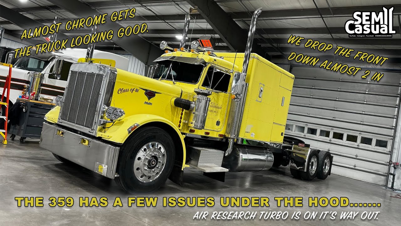 Peterbilt 359 cold start revealed some issues... - YouTube