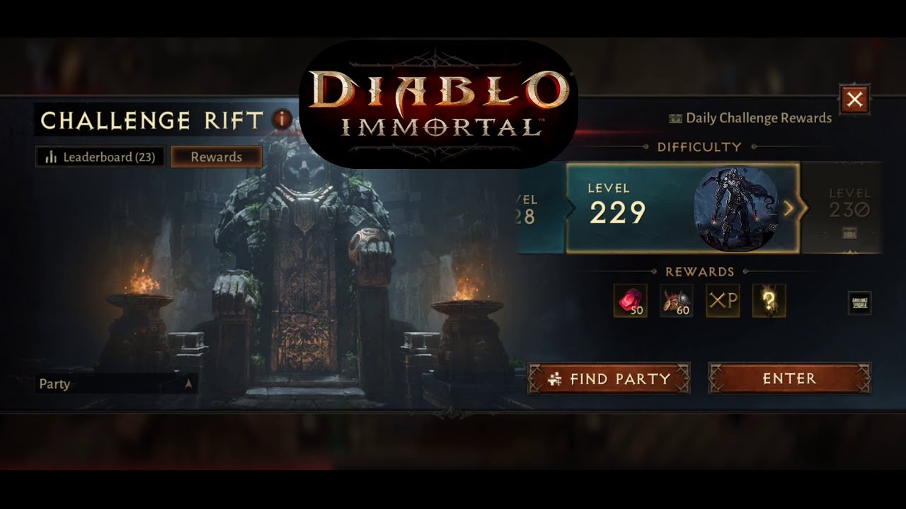 Diablo Immortal 229 challenge rift entrance - YouTube