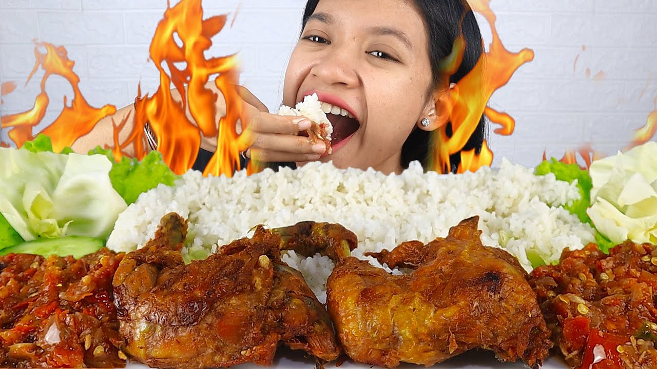 MUKBANG AYAM GORENG SAMBAL GAMI SUPER PEDAS - YouTube
