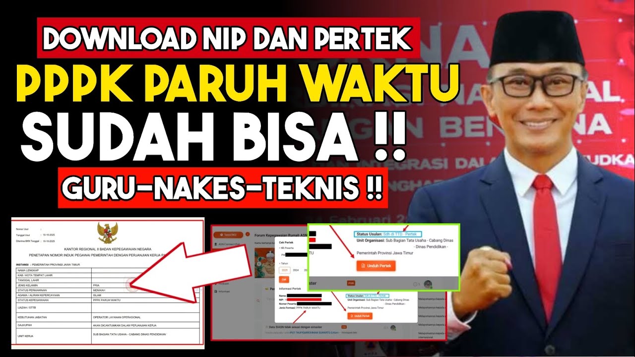 UNDUH NIP MU‼️ RESMI RILIS DOWNLOAD PERTEK DAN NIP PPPK PARUH WAKTU,,NI ...