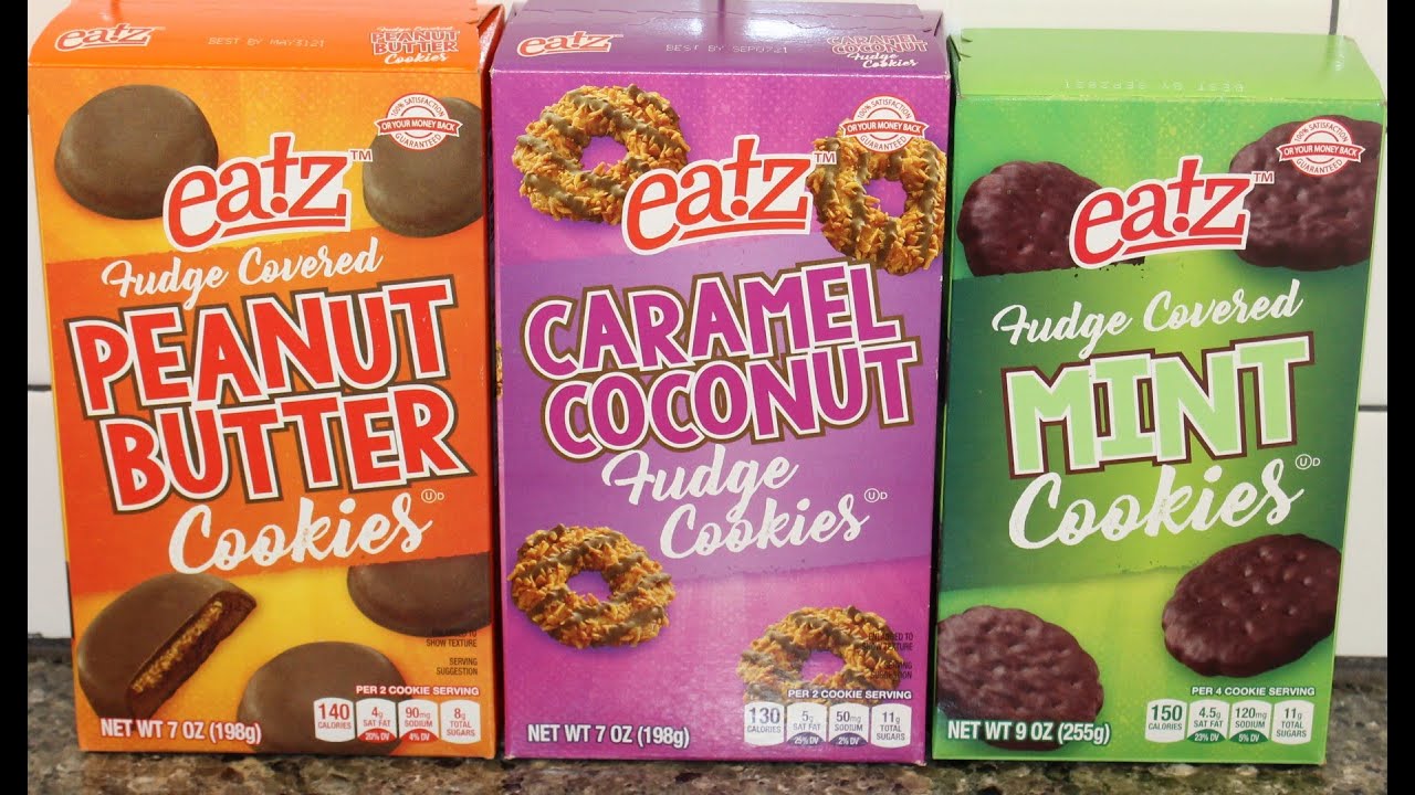 Eatz Cookies: Fudge Covered Peanut Butter, Caramel Coconut & Fudge ...