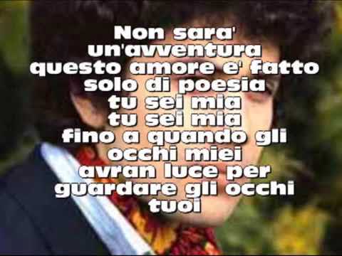 Lucio battisti Un avventura+Testo - YouTube