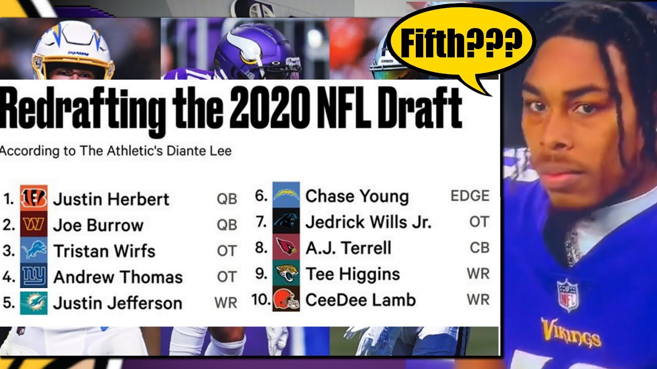 WHAT? Justin Jefferson Goes FIFTH in The Athletic's Redraft of the 2020 ...