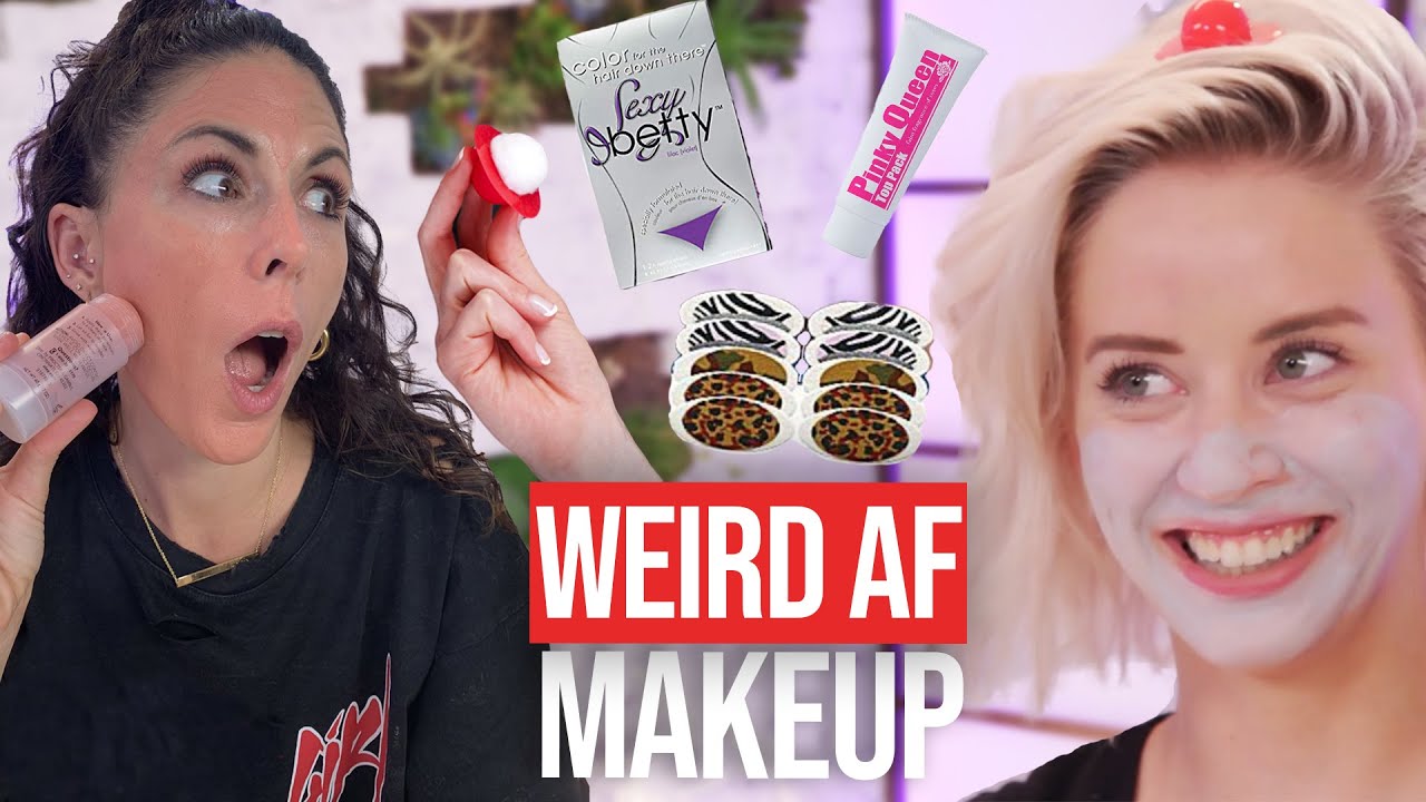 9 Weirdest Makeup Products We've Ever Tried! (Bonus Break) - YouTube