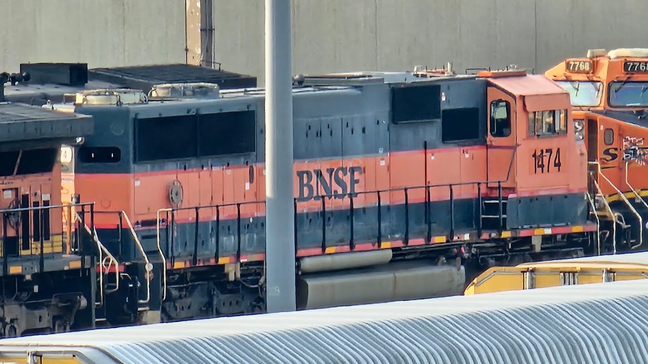 Footage of bnsf 1474 in the yard 6/1/25 - YouTube