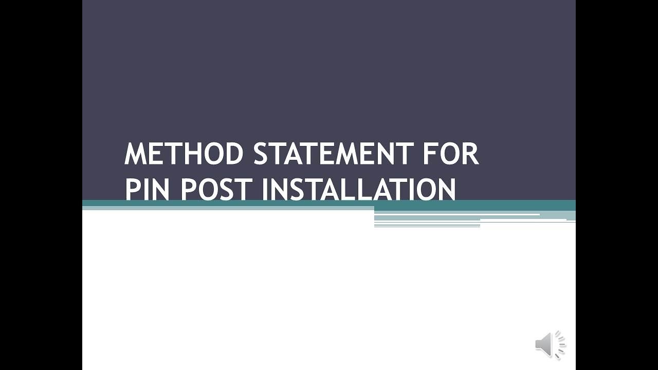 METHOD STATEMENT FOR PIN POST INSTALLATION - YouTube