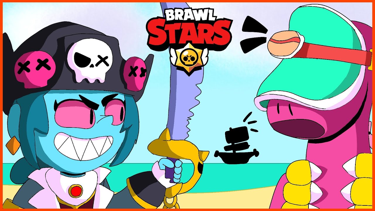 DOUG at the BEACH and "NEW" CURSED PIRATE SKINS - Brawl stars animation ...