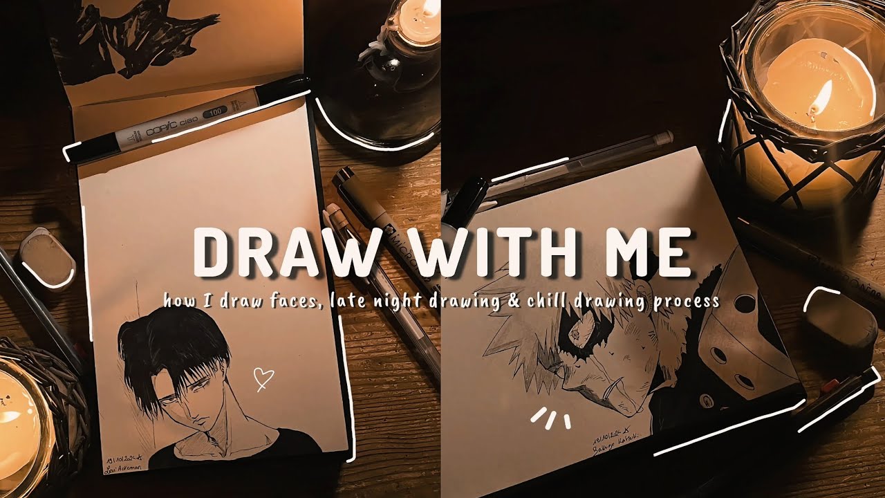 draw with me! how I draw faces, late night drawing & chill drawing ...