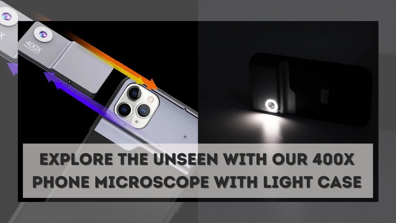 400X Phone Microscope with Light Case - Phone Cover Built-in Light ...