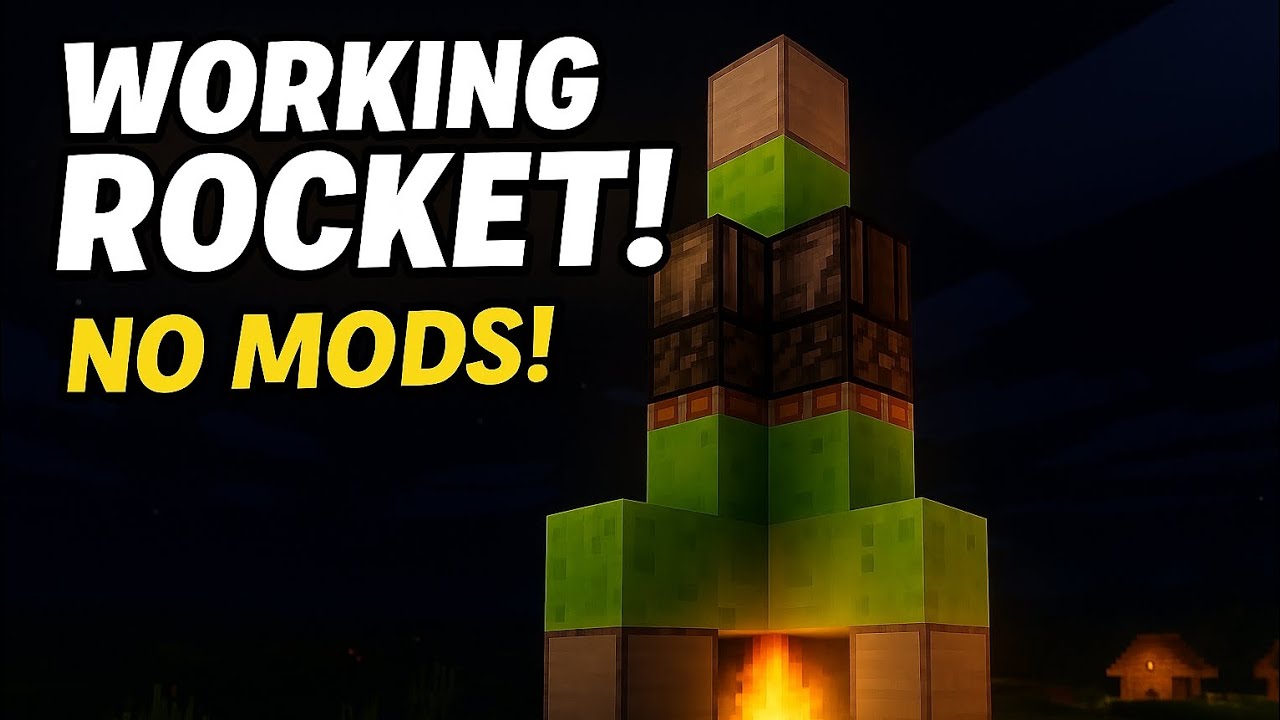How to Build a WORKING ROCKET in Minecraft Bedrock! Tutorial NO MODS ...