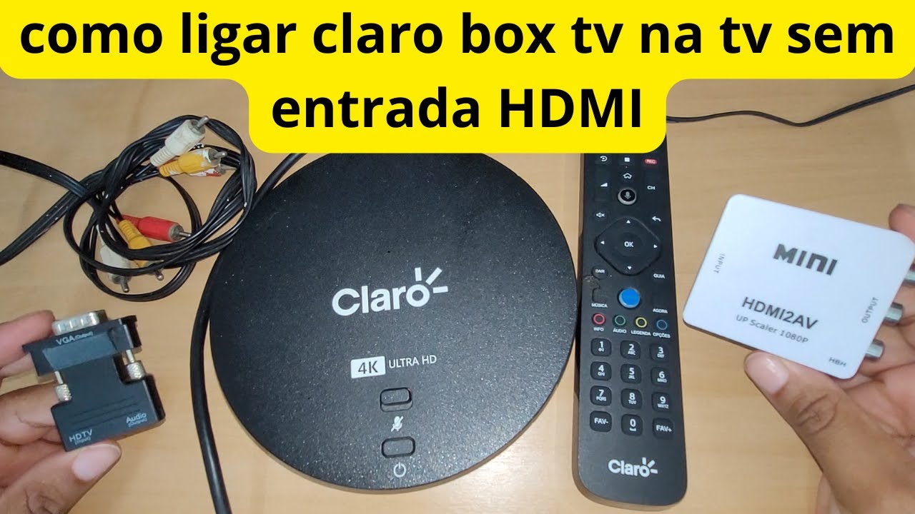 como ligar claro tv box na tv sem entrada hdmi - YouTube