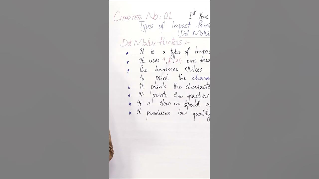 PGC lectures-Inter Part 1-KPK Board-Computer-Chapter 1- Dot Matrix & Chain - YouTube