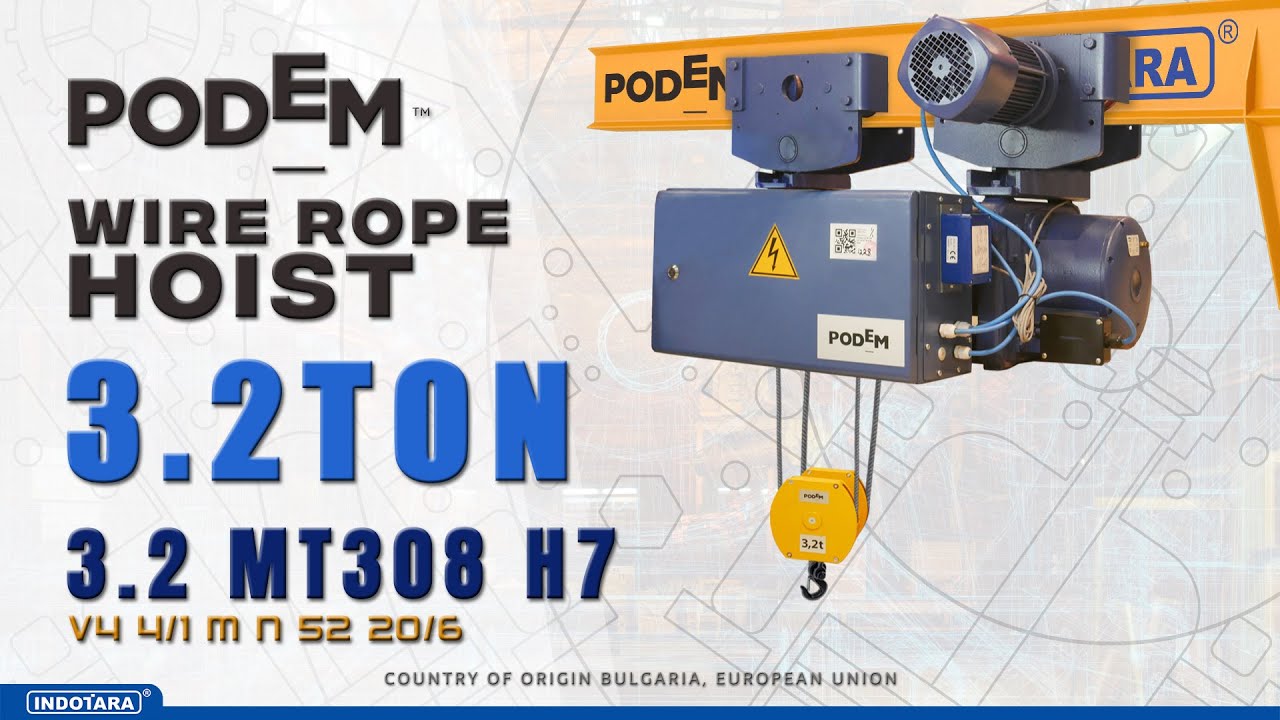 JUAL HOIST PODEM 3 TON DENGAN TIPE "PODEM 3.2 MT308 H7 V4 4/1 M N 52 20 ...