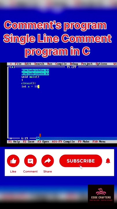 Single Line Comment in C | Code Crafters |#shorts #ytshorts #viral # ...