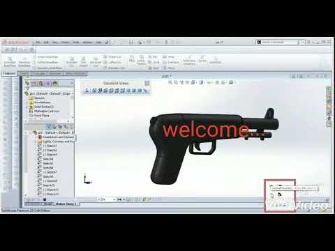 How to make simple pistol using SolidWork.... - YouTube