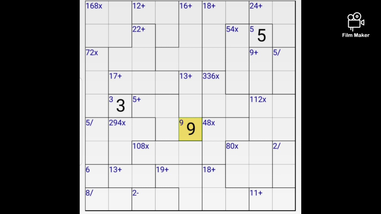 9X9 Mathdoku Solution 28 May 20 6pm - YouTube