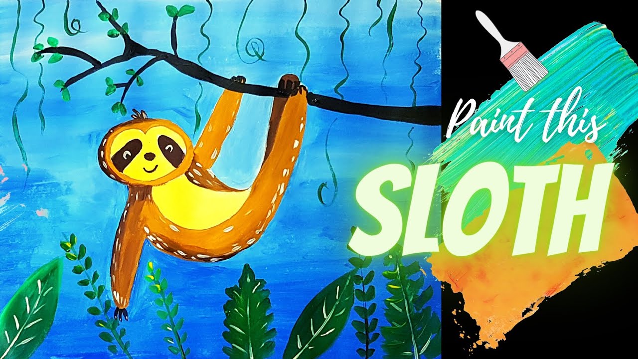 Painting Sloth in Acrylic - YouTube
