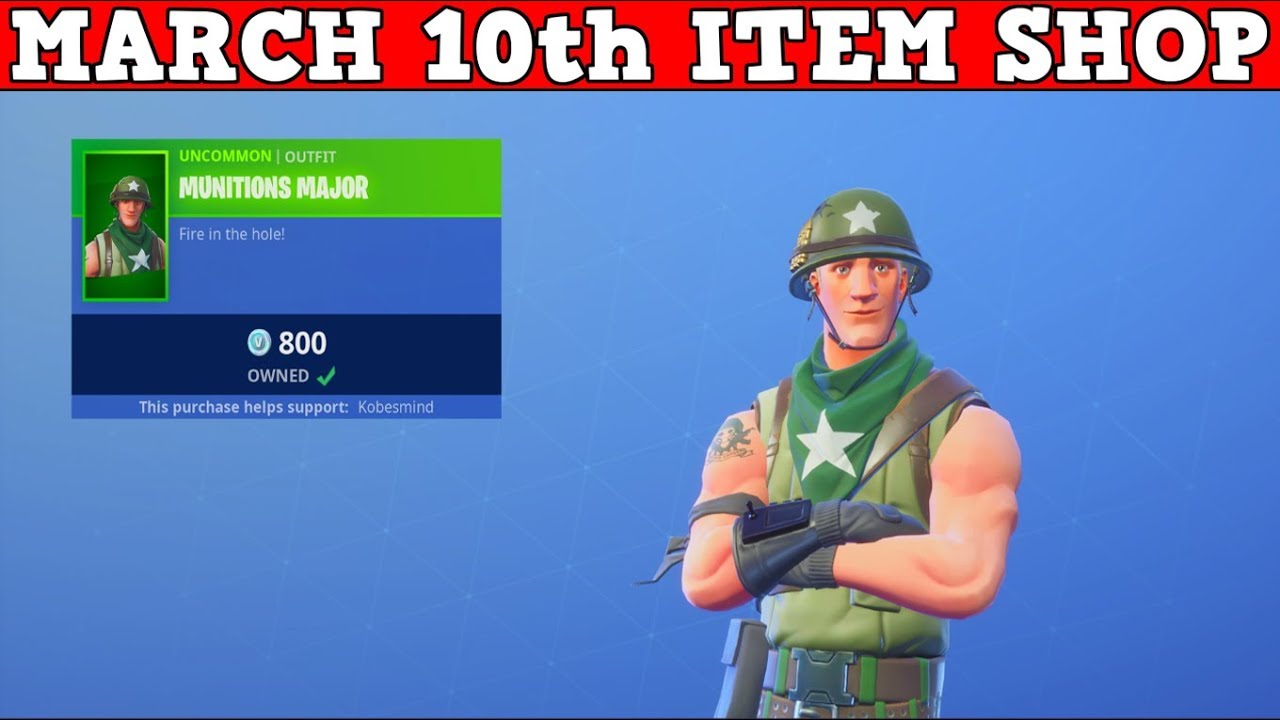 Fortnite Item Shop (March 10th) | TFUE GOT A SKIN! *NEW* MUNITIONS ...