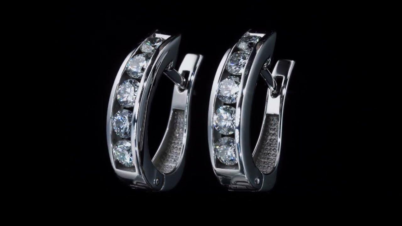 Серьги из белого золота с бриллиантами от ЭПЛ Даймонд - YouTube
