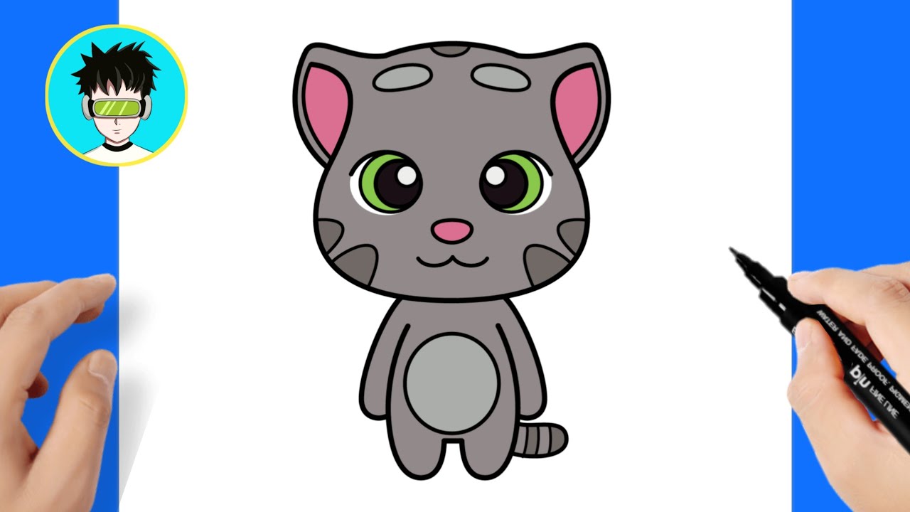 How to draw Tom from Talking Tom and Friends - YouTube