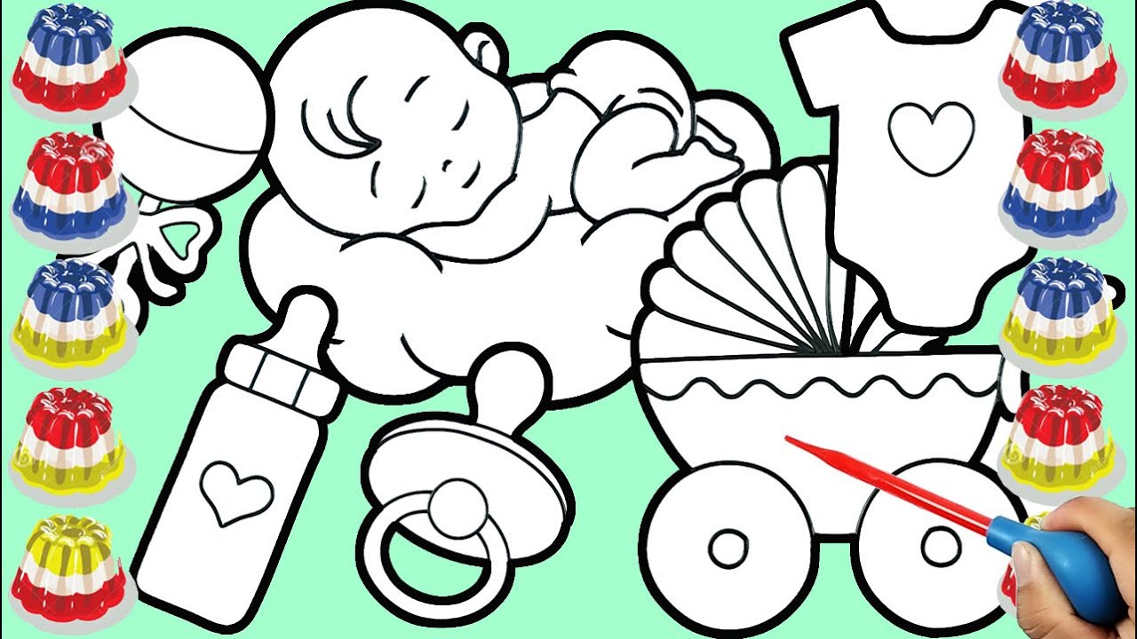 Coloring Baby Items with Jelly Colors | Relaxing Art Video | Sumy Art ...