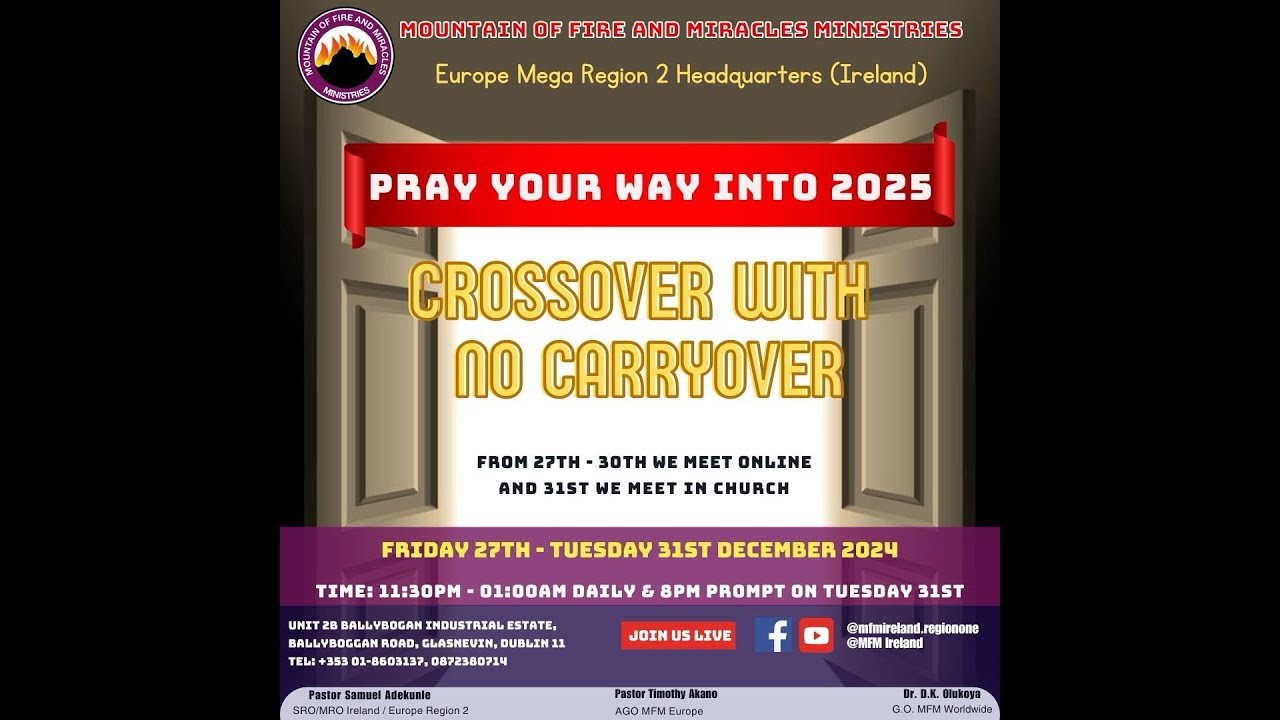 Praying into the new year. Cross over with no carry over - YouTube