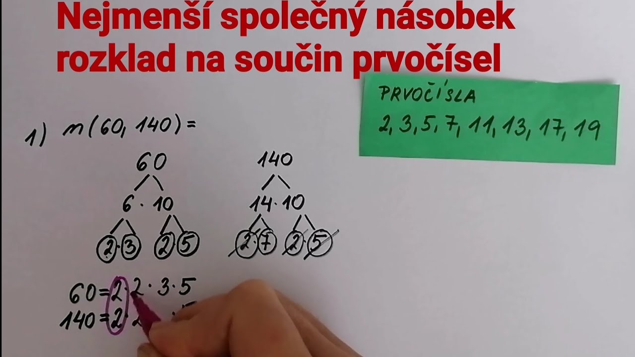 Nejmenší společný násobek, rozklad na součin prvočísel - YouTube