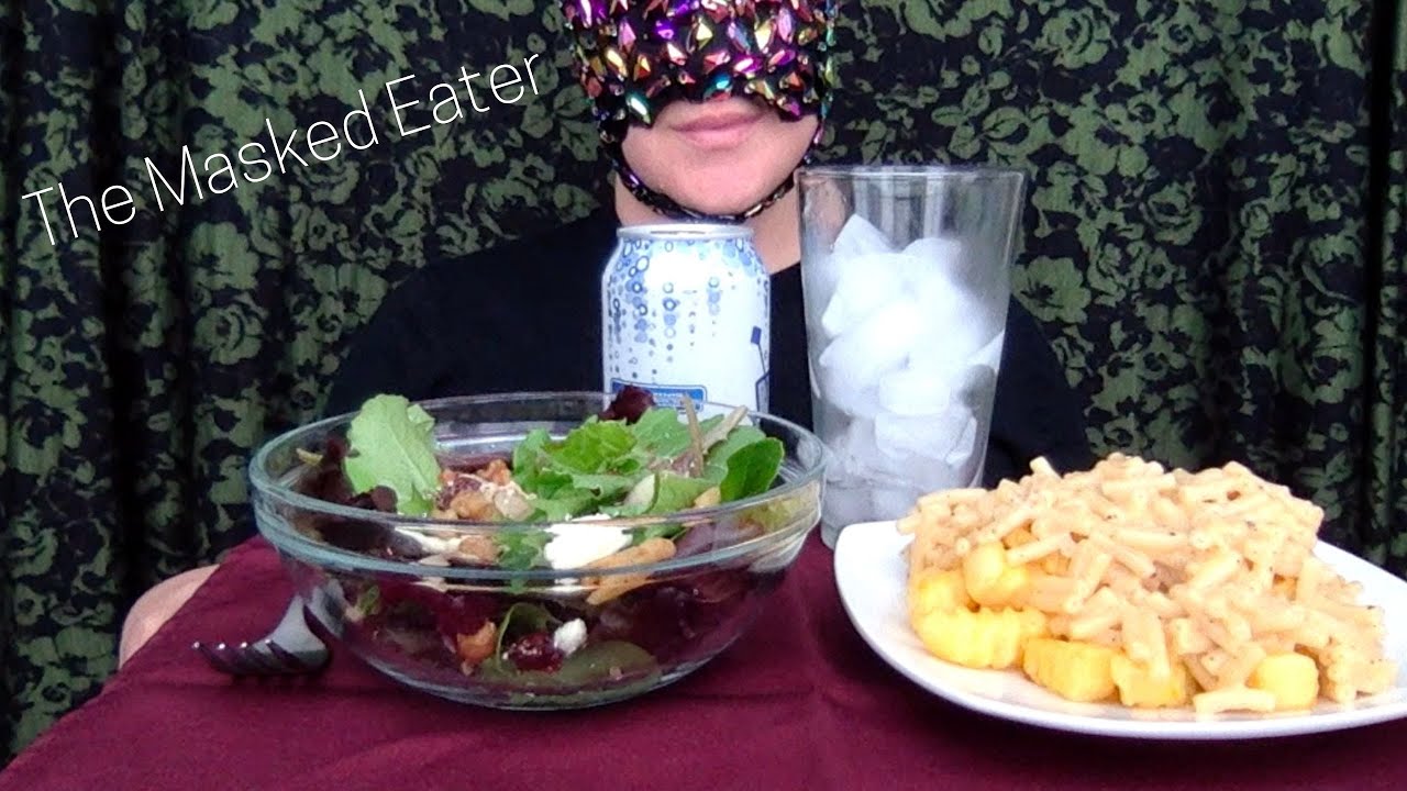 AMSR Cheesy Mac & fries Mukbang- The Masked Eater - YouTube