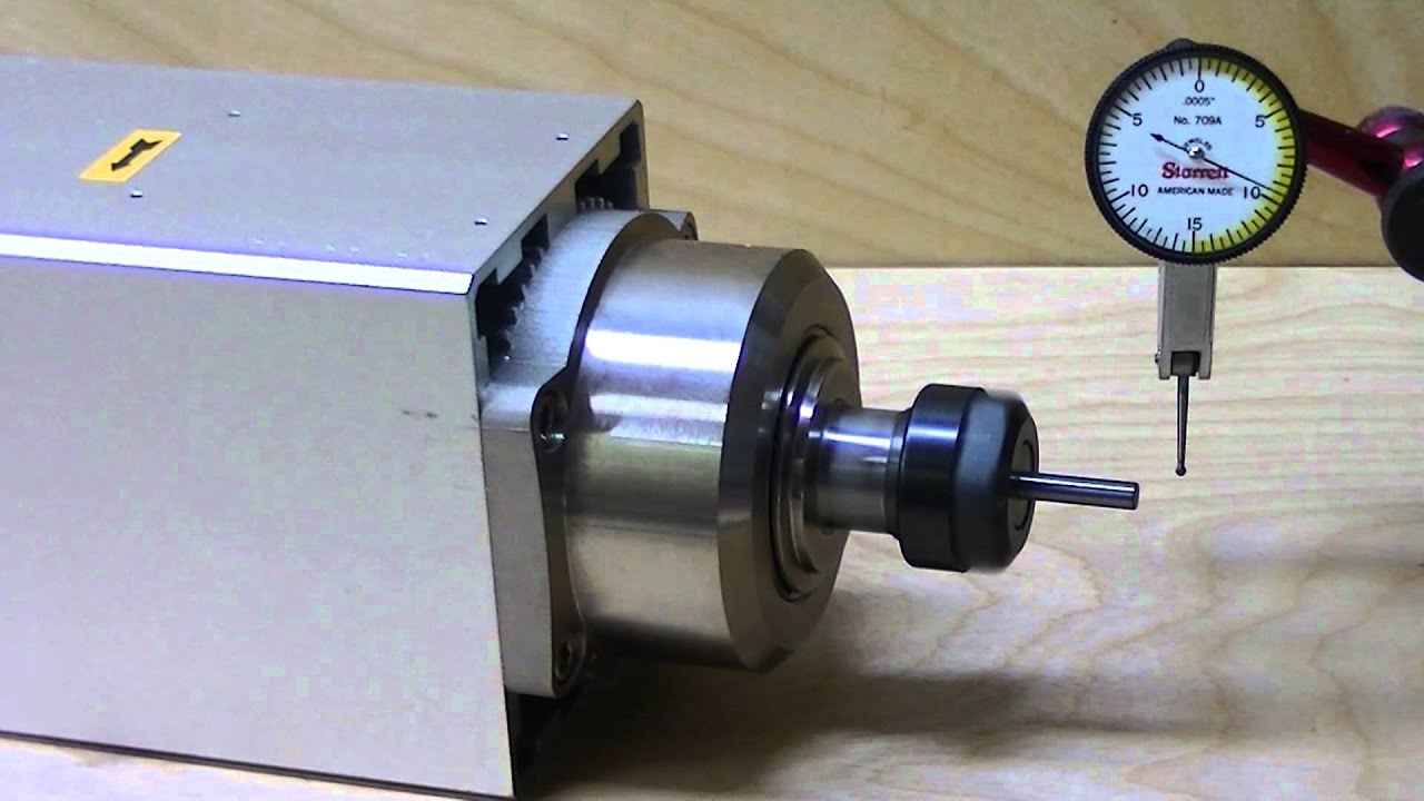 2.2 kW Air Cooled Spindle Run-out Test - YouTube