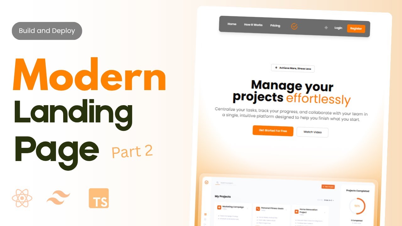 Build a Modern Landing Page Using React, Typescript, Shadcn UI, and ...
