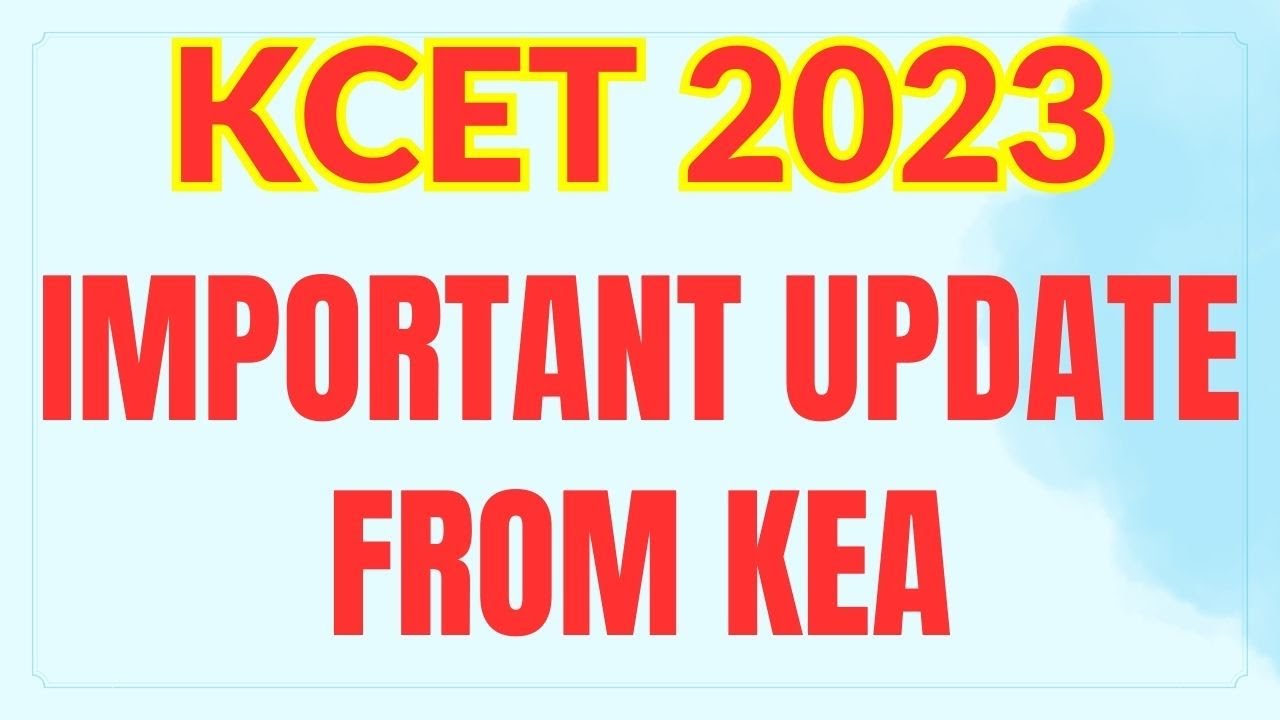 KCET 2023 / IMPORTANT UPDATE FROM KEA / MEDICAL TEST FOR PWD CANDIDATE ...