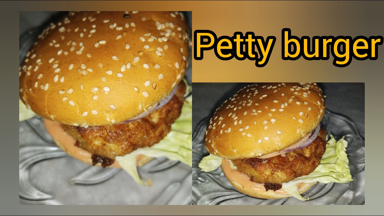 Homemade chicken petty burger || crispy nugget petty recipe ||Easy ...