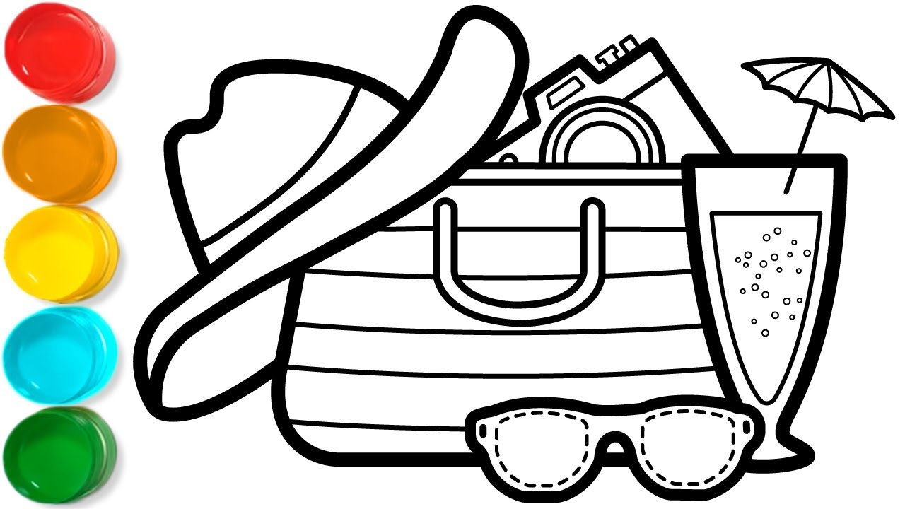 How to Draw a Summer Cocktail coloring Pages for Kids - Easy Summer ...