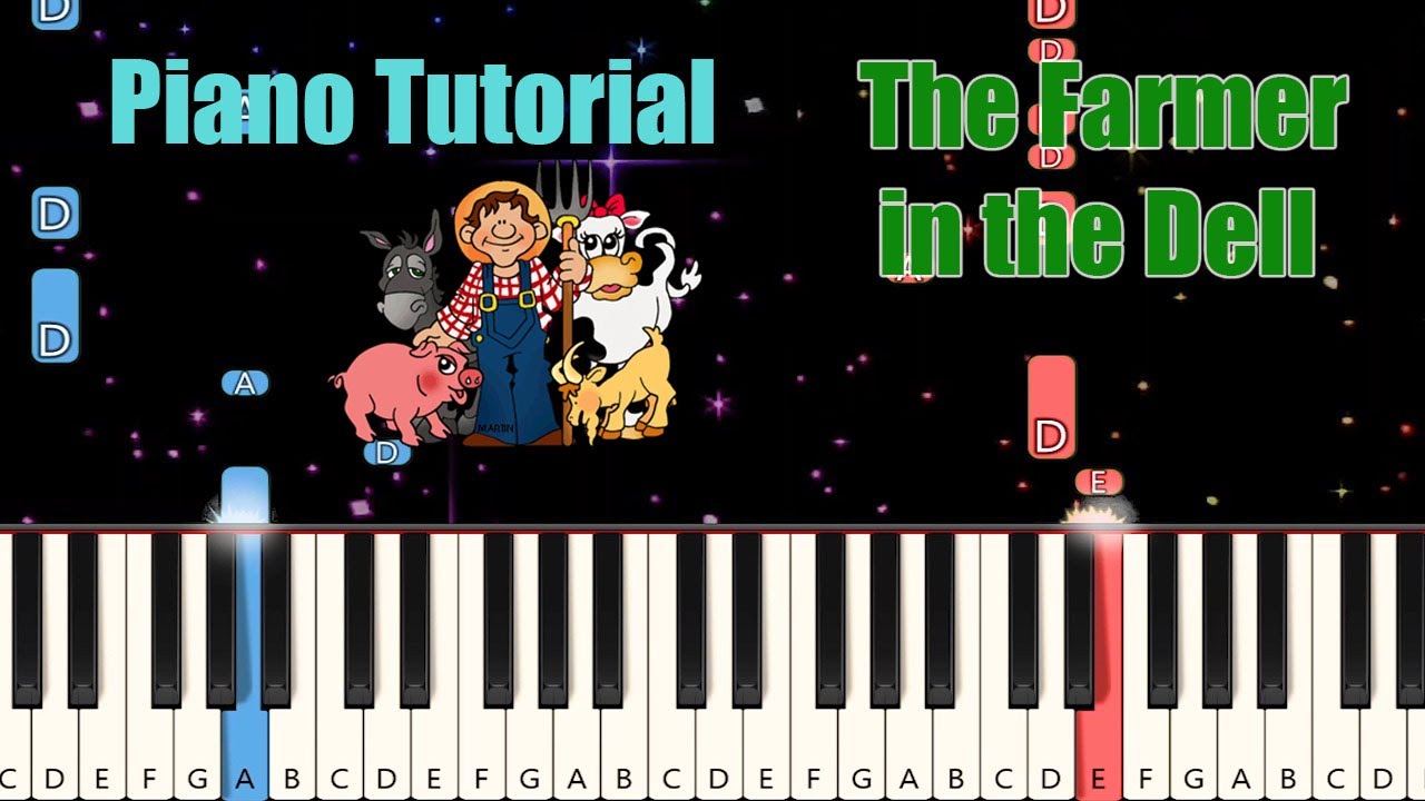 The Farmer in the Dell | Piano Tutorial | Nursery Rhymes - YouTube