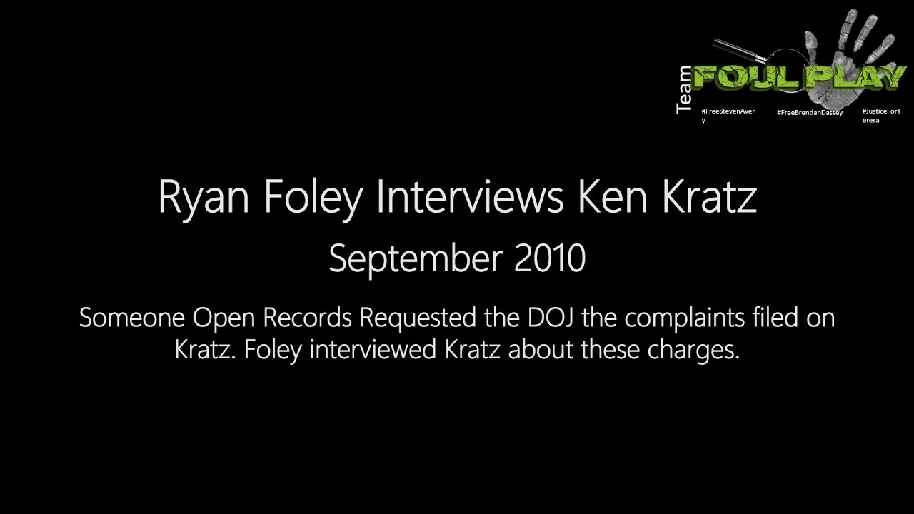Ryan Foley Interviews Ken Kratz September 2010 - YouTube
