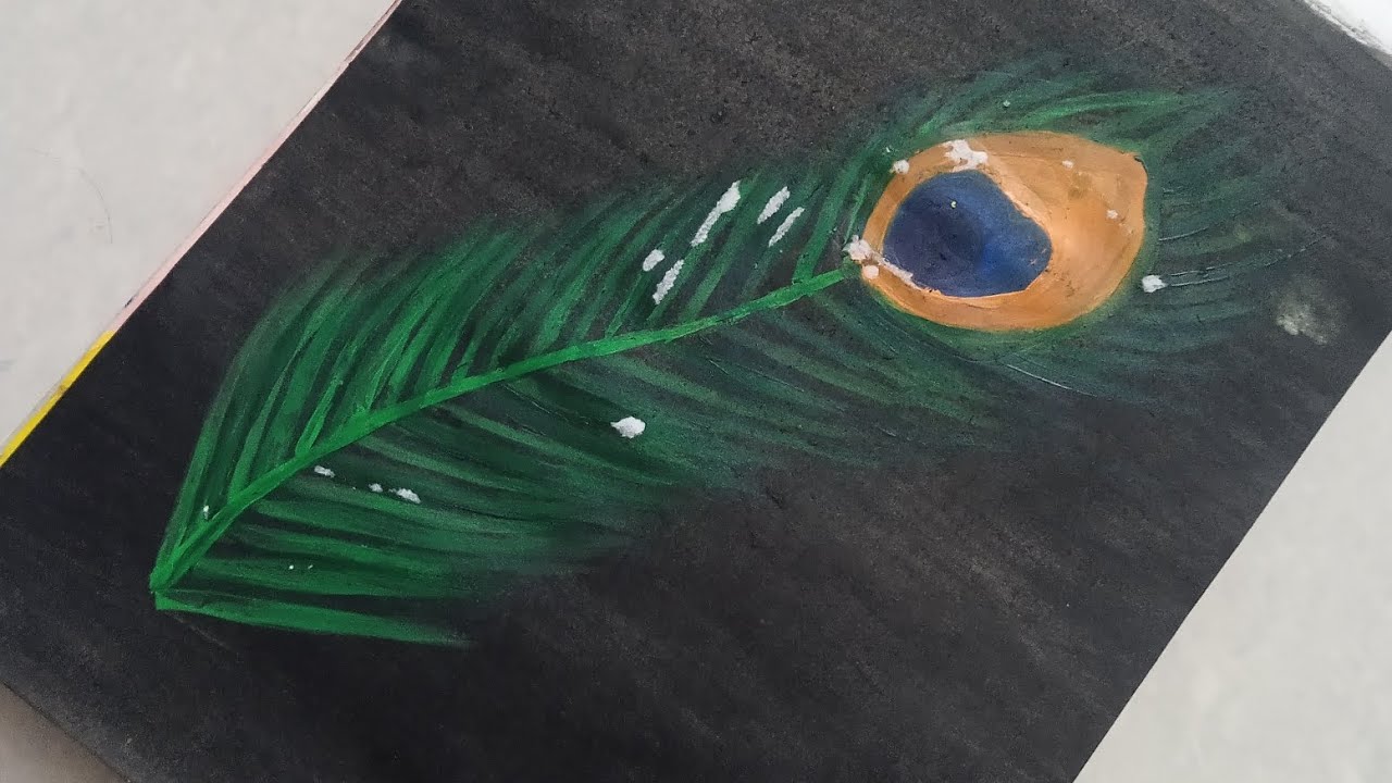Easy Peacock feather | Acrylic painting | Step by step tutorial ...