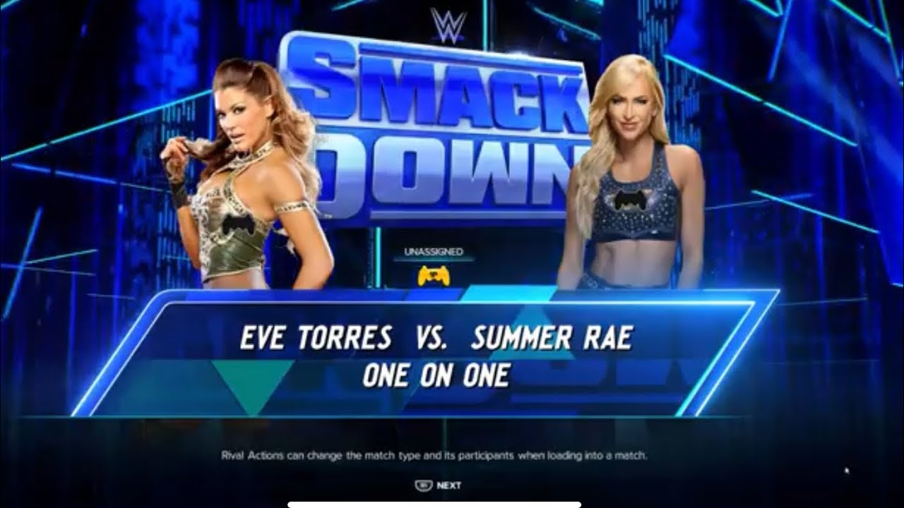 WWE 2K24 Eve Torres VS Summer Rae - YouTube