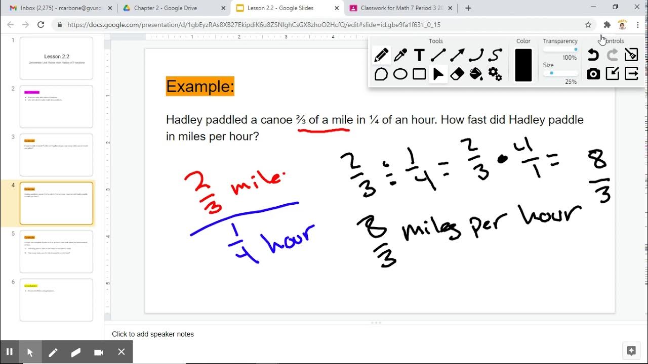 Lesson 2.2 Determine Unit Rates with Ratios of Fractions - YouTube