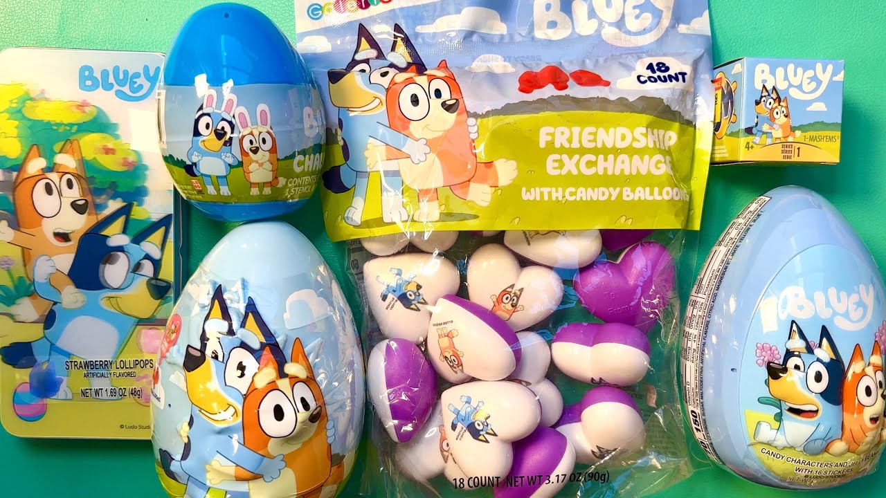 Asmr unboxing Bluey Easter Eggs - YouTube