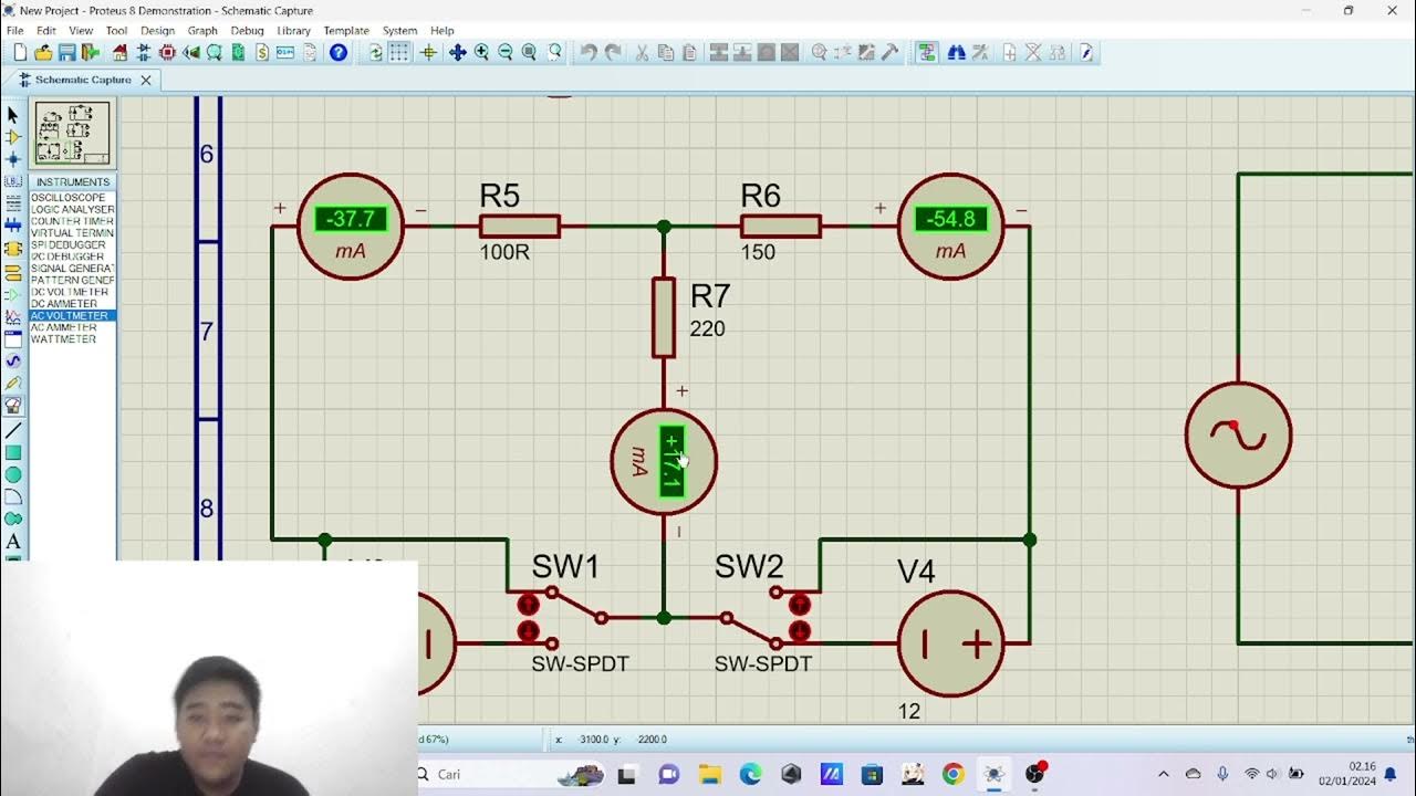 Simulasi Rangkaian Listrik Dengan Menggunakan Proteus - YouTube