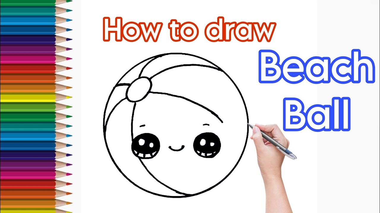How To Draw A Cute BEACH BALL Clipart,To Draw step by step, DL cute ...