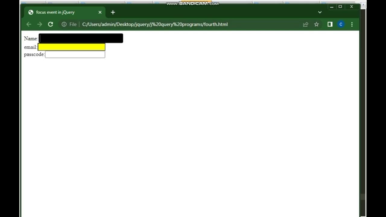 focus and blur in jQuery - YouTube