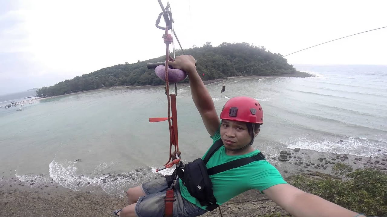 The coral flyer zipline at Sapi Island Sabah - YouTube
