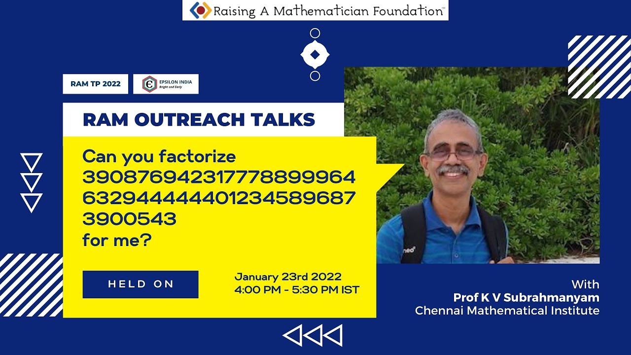 Can you factorize 3908769423177788999646329444 for me? | Prof. K V ...