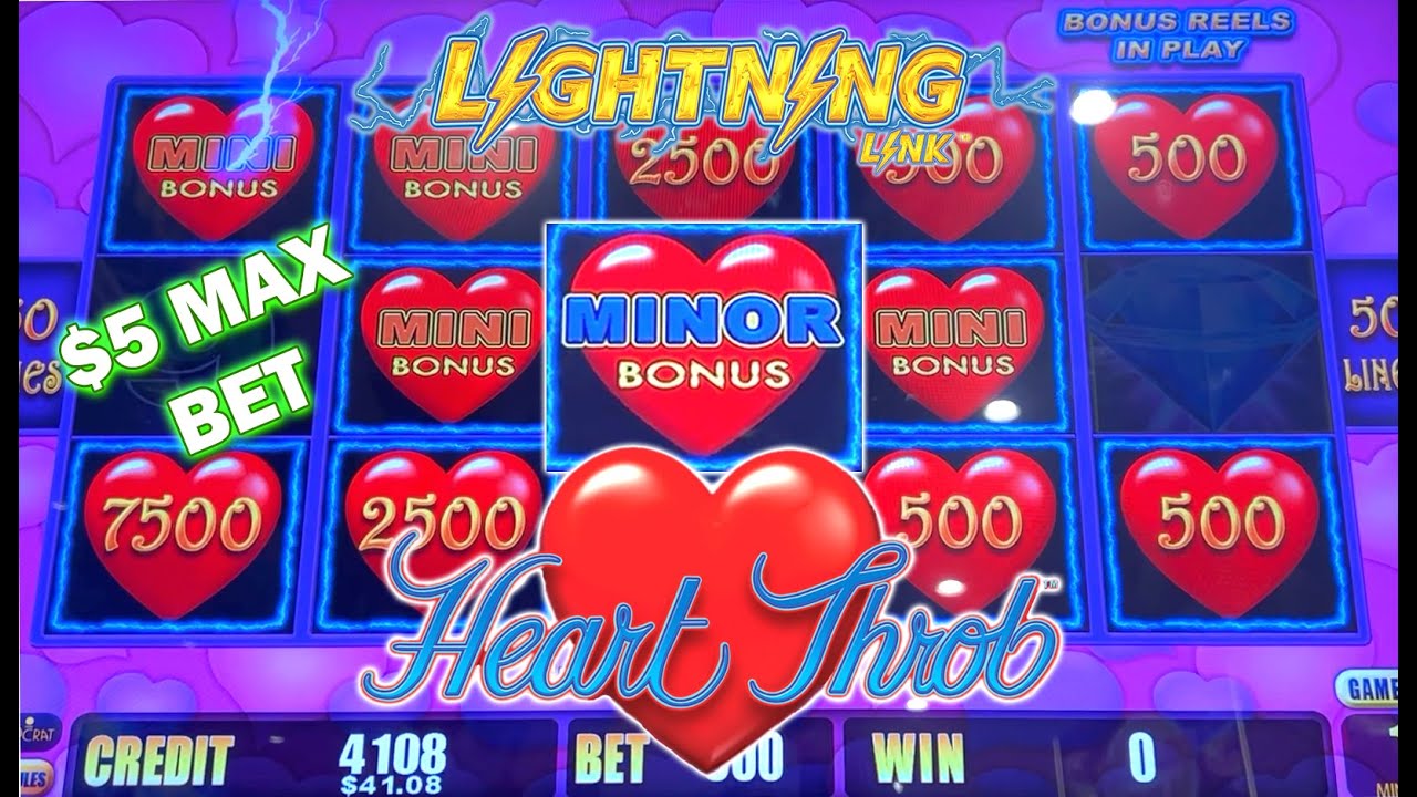 💗 Heart Throb 😍 Lightning Link ⚡ MINOR & MINI Bonus Win Penny Las Vegas ...