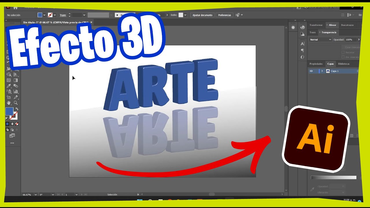 Cómo crear un efecto 3D en sólo 4 pasos en Illustrator - YouTube