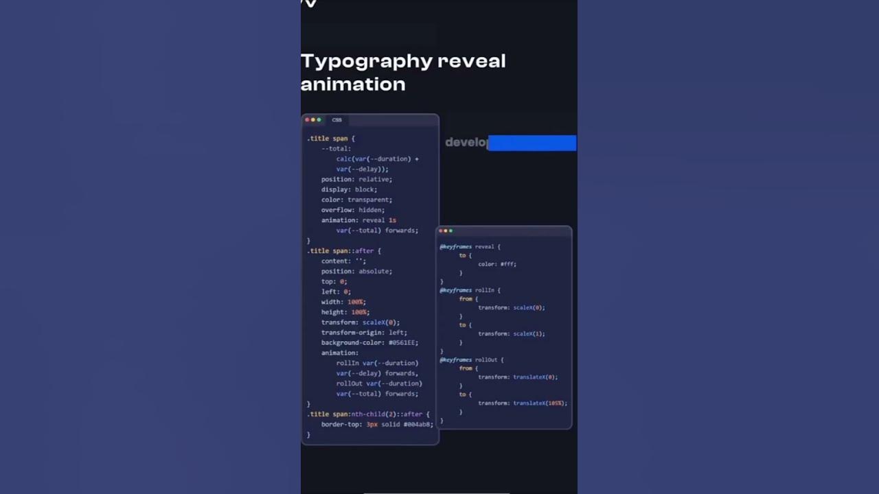 Typography Reveal Animation Css Shortsvideo Coding Css Youtube